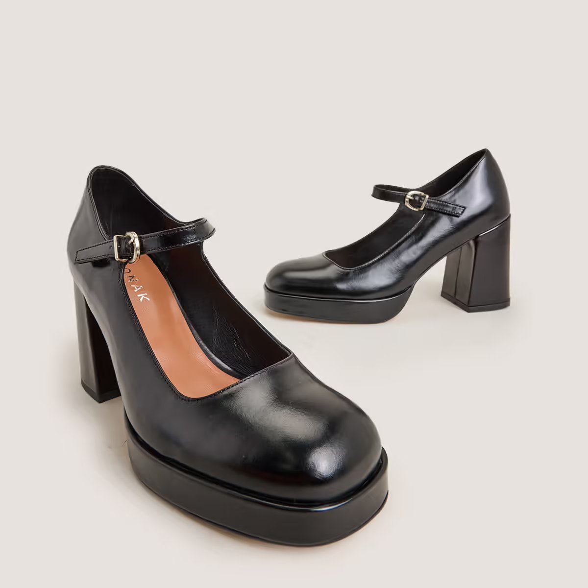 Jonak Veritox Mary Janes, Black Leather | FashionClap